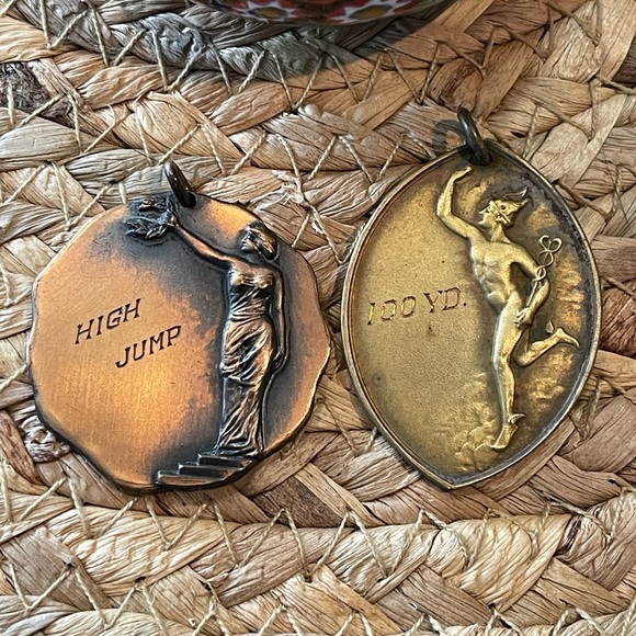 Other | Vintage 1939 Sports Medal Medals High Jump 10 Yd Dash Inscribed ...